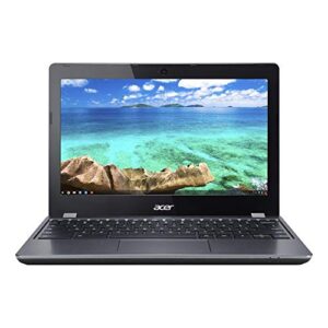 acer chromebook c740 11.6 inch non-touch laptop, intel celeron 3205u 1.5 ghz, 4gb ddr3l ram, 16gb ssd, wifi, bluetooth, hdmi, webcam, gray, chrome os + nexigo 32gb microsd card bundle (renewed)