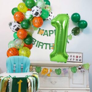 TONIFUL 40 Inch Large Green Numbers Balloons 0-9, Number 5 Digit 5 Helium Balloons, Foil Mylar Big Number Balloons for Birthday Party Anniversary Supplies Decorations