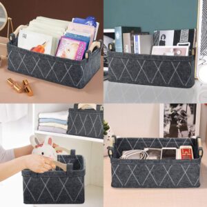 Dog Toy Basket Decorative Collapsible Storage Bins Small Cubes for Closet Shelves Organizers for Towels Books Magazines Album Grey Baskets