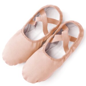 Stelle Ballet Shoes for Women Pink Adult Ballet Slippers Highly Stretch Canvas Dance Yoga Shoes Zapatillas de Ballet(Ballet Pink,8MW)