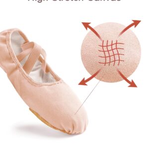 Stelle Ballet Shoes for Women Pink Adult Ballet Slippers Highly Stretch Canvas Dance Yoga Shoes Zapatillas de Ballet(Ballet Pink,8MW)