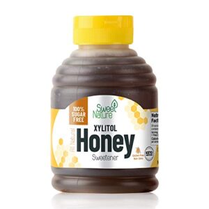 sweet nature birch xylitol sugar free honey - non gmo - kosher - made in the u.s.a. - keto friendly (14 oz)