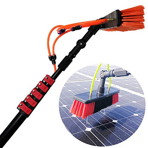 GTTBS Photovoltaic Panel Cleaner 3.6-9M Special Cleaning Tools for Dust Removal Photovoltaic Panels, Photovoltaic Solar Panel Cleaning Water Fed Poles for Window Cleaning with Aluminum Pole,9M