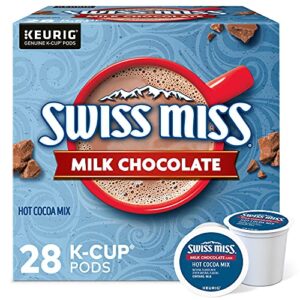 swiss miss milk chocolate hot cocoa keurig single-serve k cup pods, 28 count