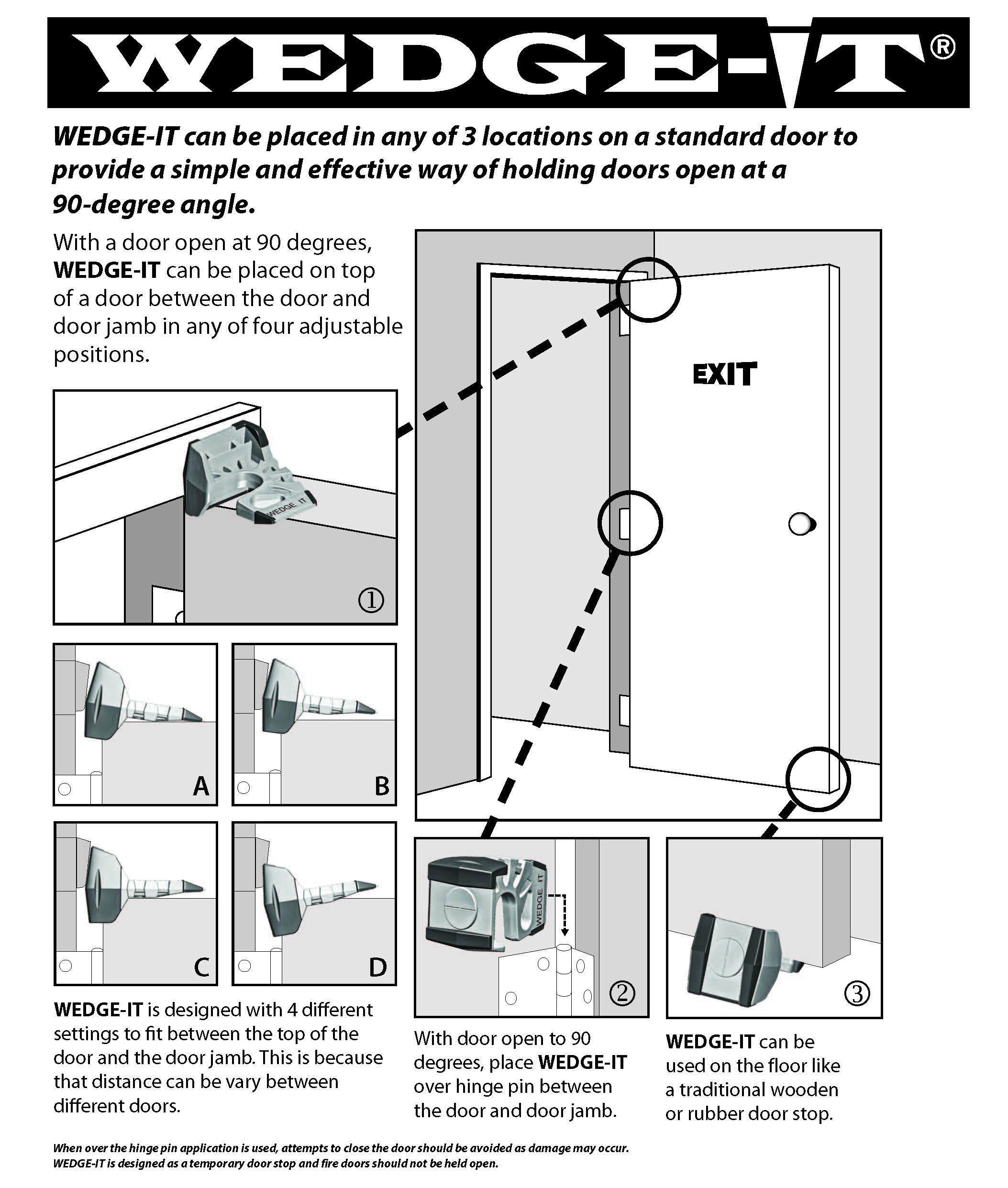 Wedge-It - The Ultimate Door Stop - Purple (2 Pack)