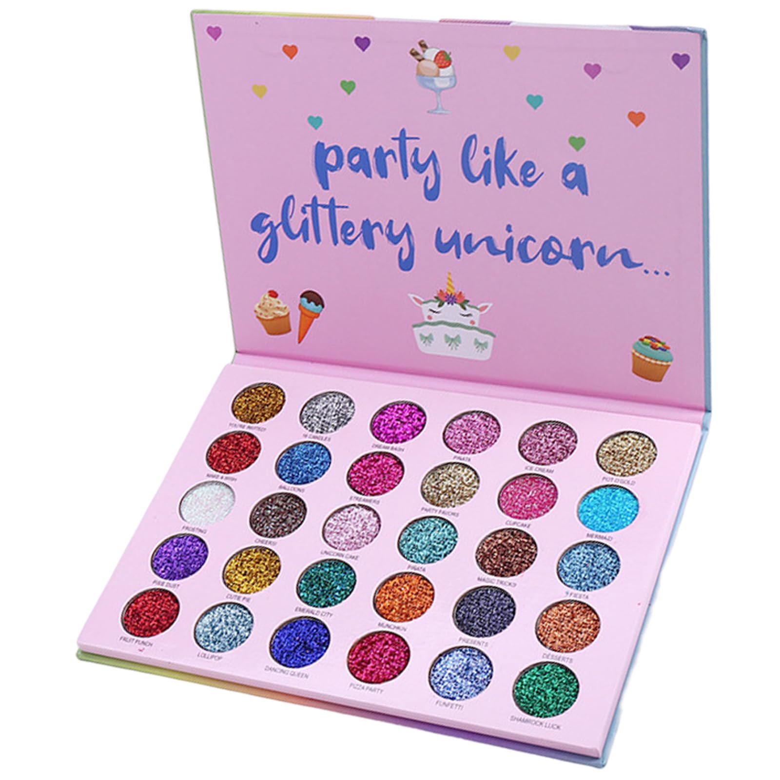 ABELYN Long Lasting Glitter Eyeshadow Palette Makeup 30 Colors High Pigment Shining Shimmer Eye Pressed Powder Cosmetics Beauty Party