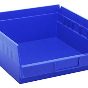 Quantum Storage K-QSB109BL-10 10-Pack Plastic Shelf Bin Storage Containers, 11-5/8" x 11-1/8" x 4", Blue