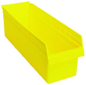 quantum storage systems k-qsb814yl-4 4-pack store-max plastic 8" shelf bins, 23-5/8" x 8-3/8" x 8", yellow