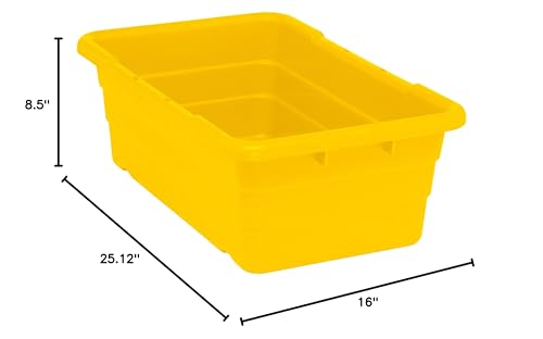 Quantum Storage K-TUB2516-8YL-1 Plastic Nesting Tote, 25-1/8" x 16" x 8-1/2", Yellow