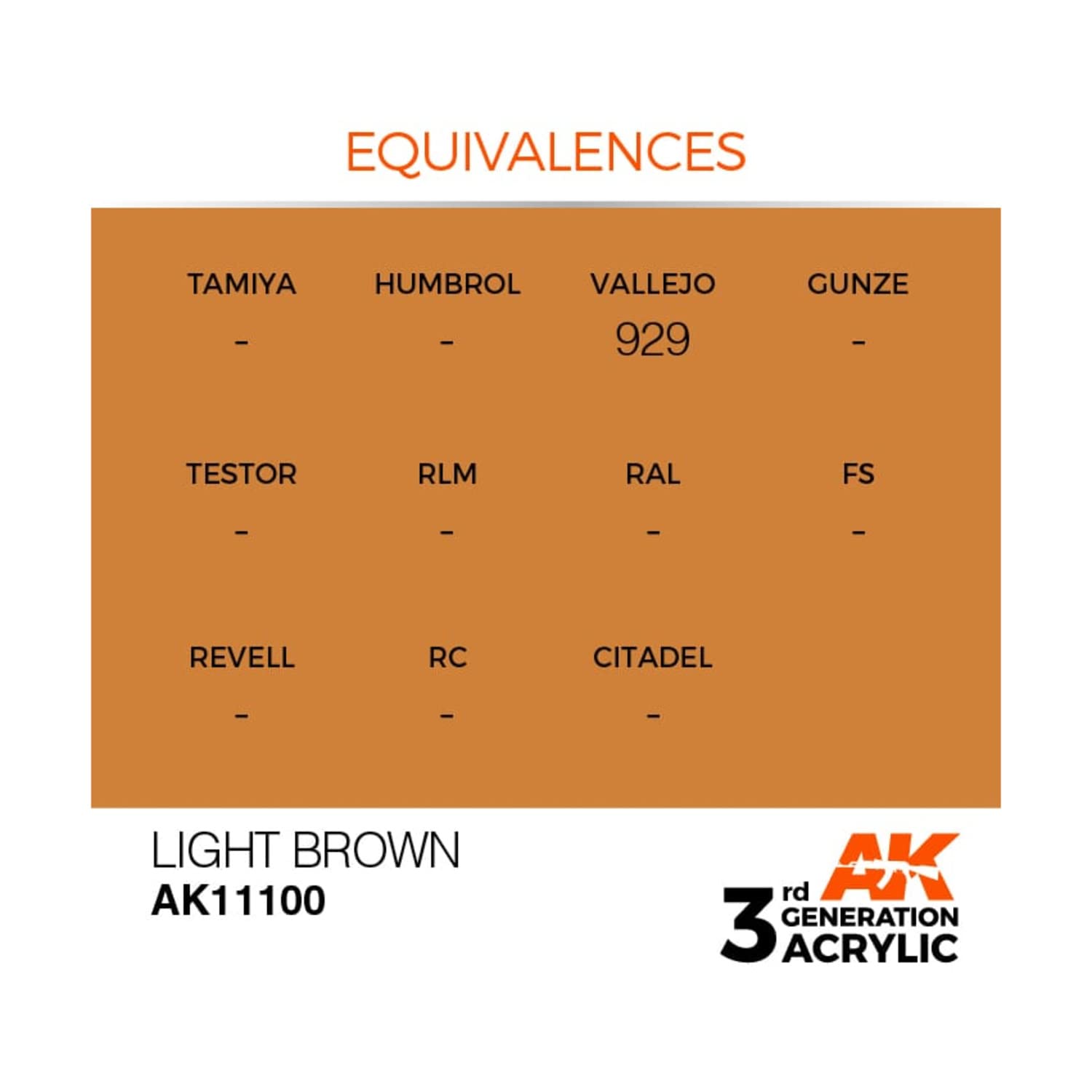 AK Interactive 3rd Gen Acrylic Light Brown 17ml