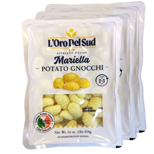 3 Pack, Gnocchi Potato, Product of Italy, Pasta Dumplings, Pasta di Patate, Cooks in 2-3 minutes, 3 x 1 lb, L'Oro Del Sud