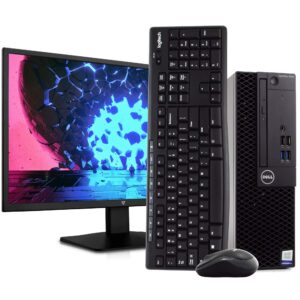 dell optiplex 3050 desktop computer pc, intel quad-core i5, 500gb hdd storage, 8gb ddr4 ram, windows 10 pro, dvd, wifi, new 24in monitor, wireless keyboard and mouse (renewed)