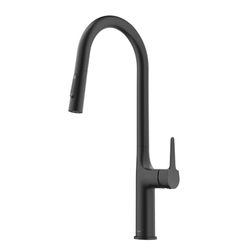 Kraus KPF-3101MB Oletto Modern Pull-Down Single Handle Kitchen Faucet, 19.5 inch, Matte Black