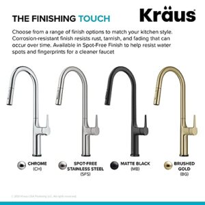 KRAUS Oletto Tall Modern Single-Handle Touch Kitchen Sink Faucet with Pull Down Sprayer in Spot Free Stainless Steel, KTF-3101SFS