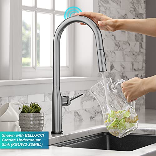 KRAUS Oletto Tall Modern Single-Handle Touch Kitchen Sink Faucet with Pull Down Sprayer in Spot Free Stainless Steel, KTF-3101SFS