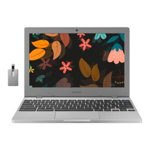 samsung 2020 chromebook 4 laptop computer 11.6" hd display, intel celeron n4000 processor, 4gb ram, 16gb emmc, hd webcam, intel hd graphics, chrome os, platinum titan, 32gb snow bell usb card