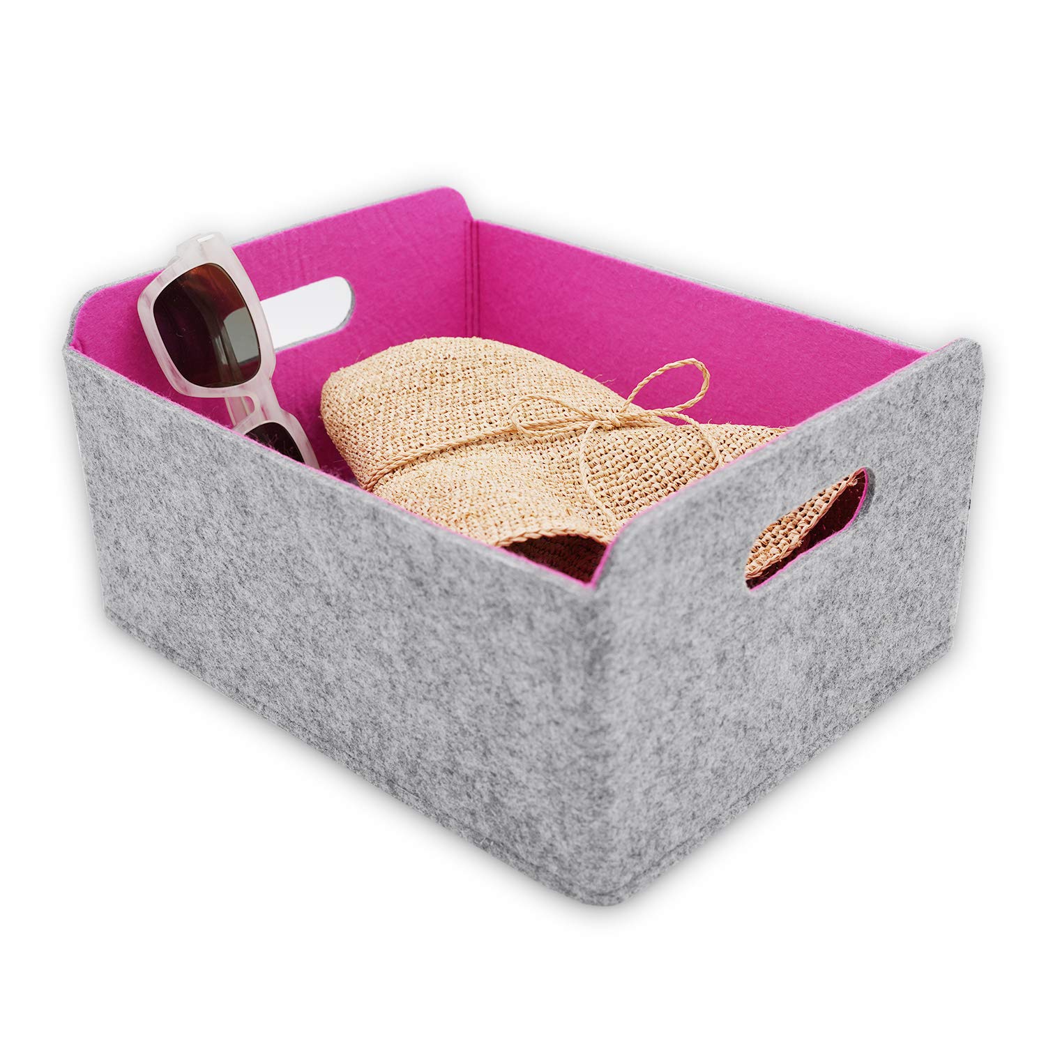 ENDLESS FUNCTIONS - Collapsible Storage Basket with Handles - Hot Pink