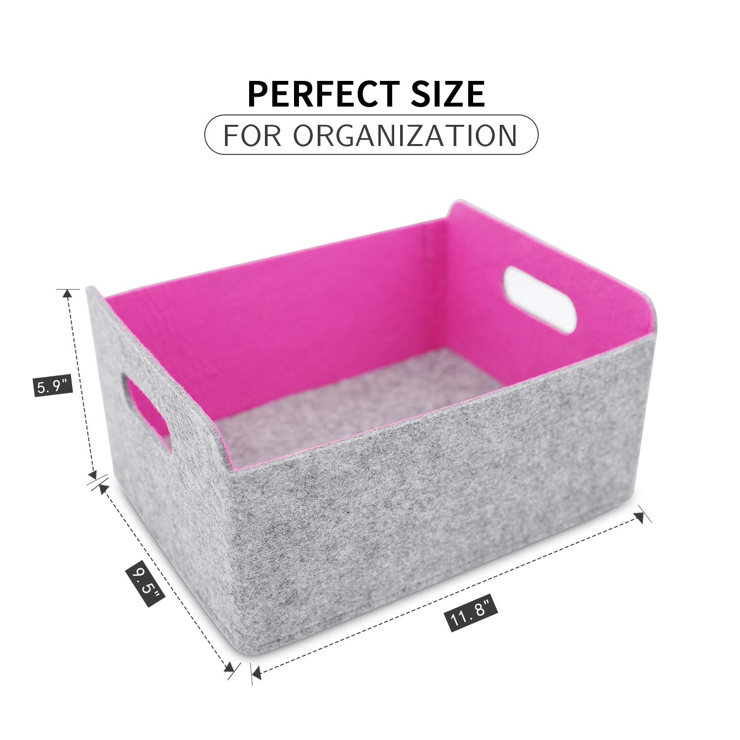 ENDLESS FUNCTIONS - Collapsible Storage Basket with Handles - Hot Pink