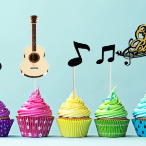 DIY Set of 9 Letters Happy birthday Cake Topper Cake Guitar Party Decorations