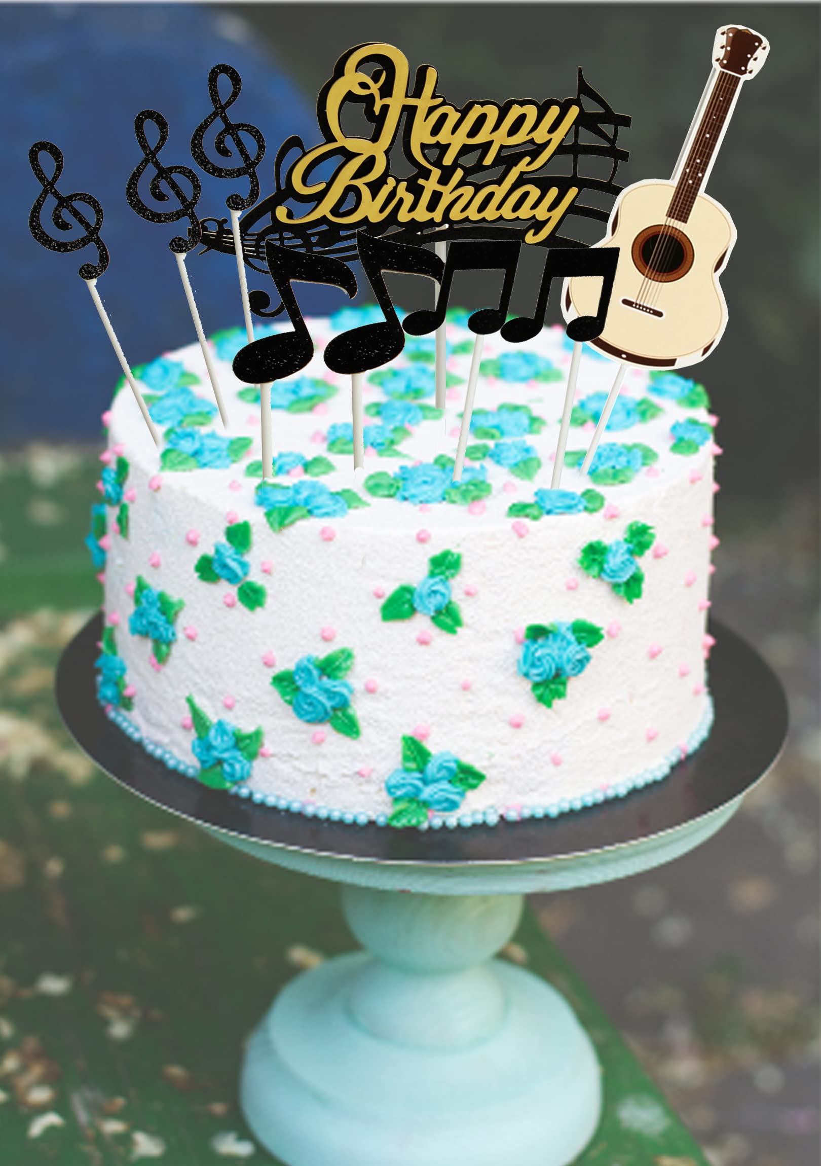 DIY Set of 9 Letters Happy birthday Cake Topper Cake Guitar Party Decorations