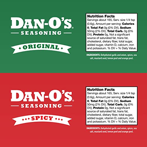 Dan-O's Seasoning Small 2 Bottle Combo | Original & Spicy | 2 Pack (3.5 oz)