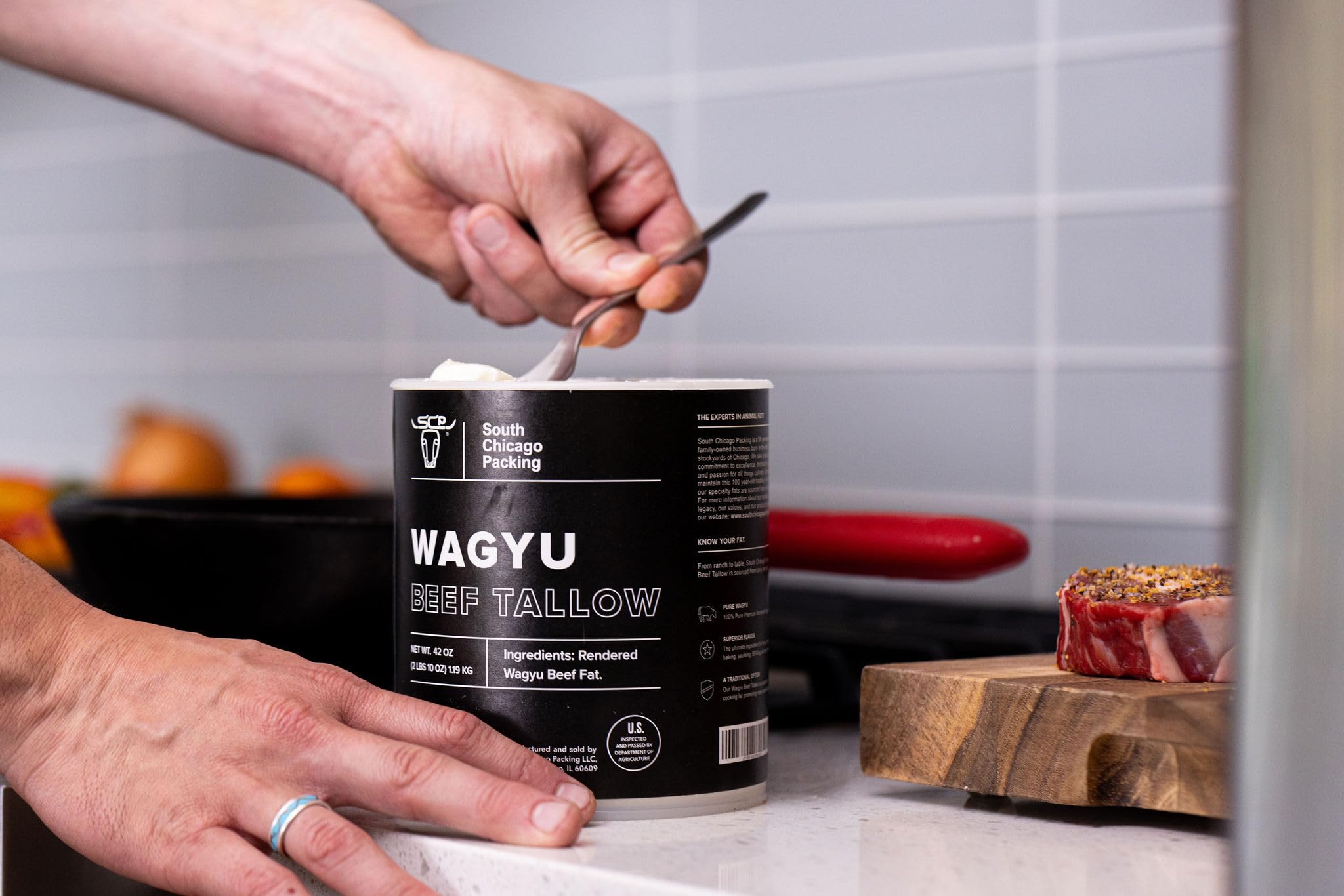 South Chicago Packing Wagyu Beef Tallow, 42 Ounces, Paleo-friendly, Keto-friendly, 100% Pure Wagyu