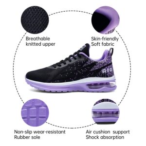 RomenSi Womens Running Shoes Fashion Breathable Tennis Air Cushion Sneakers (Purple US 8.5 B(M)