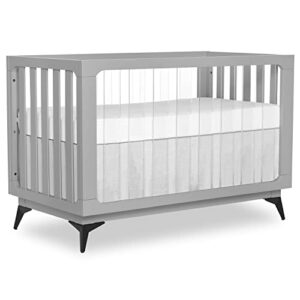 evolur acrylic millennium 4-in-1 convertible crib i modern full size crib i baby crib i easily coverts to toddler bed & dayday i adjustable mattress support base i acrylic slats i in pebble grey