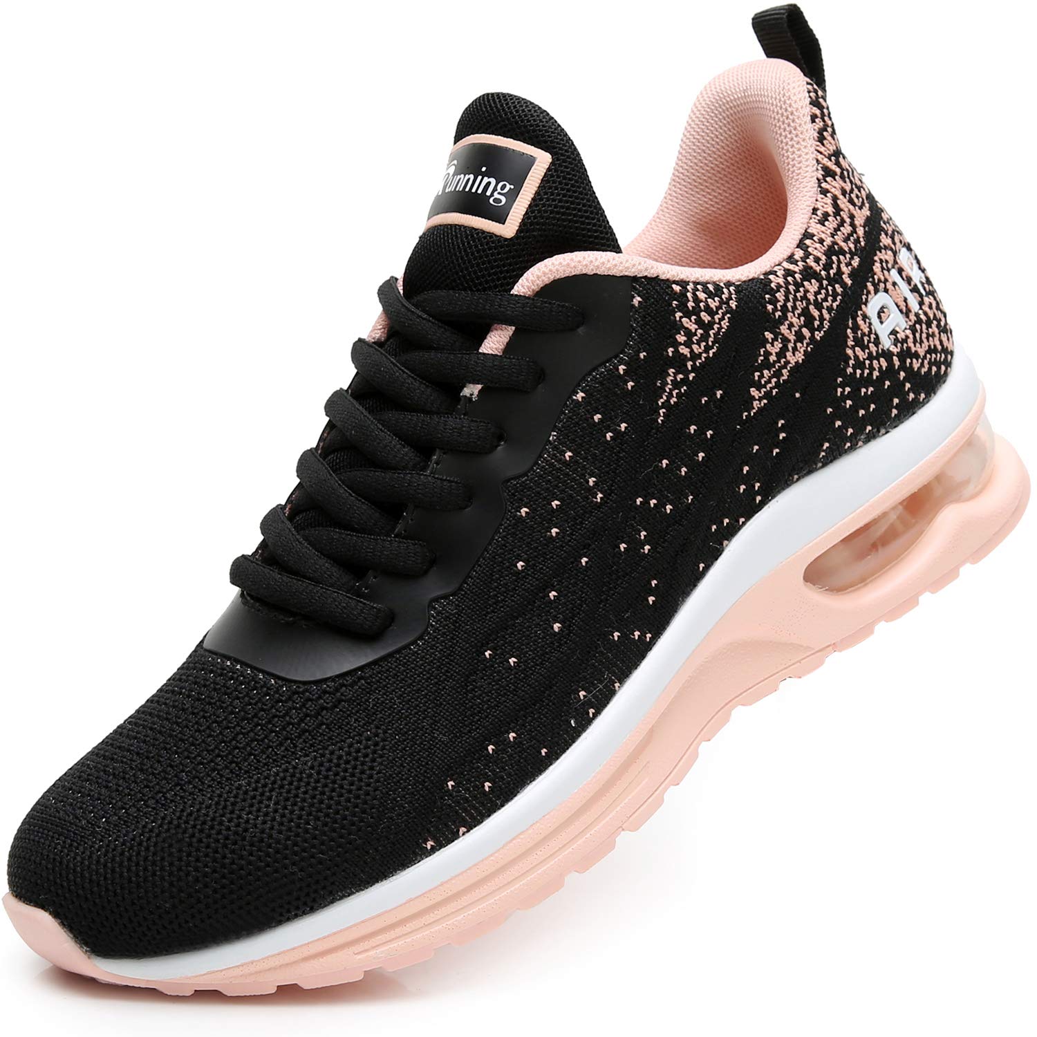 MAFEKE Women Air Athletic Running Shoes Fashion Tennis Breathable Lightweight Walking Sneakers (Peachblack US 7 B(M)