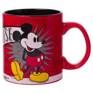 silver buffalo disney 1928 vintage mickey mouse ceramic mug, 20 ounces