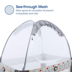 Minnebaby Pack N Play Tent, Keep Baby from Climbing Out, Mini Crib Safety Mesh Canopy, Play Yard Tent Cover, See Through and Breathable, Against Cats and Mosquitoes