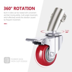 Neewer 3 Packs Professional Swivel Caster Wheels Set with 75mm Diameter, Durable Metal Construction with Rubber Base ONLY Compatible with Neewer Photography C Stand for Studio Video Shooting