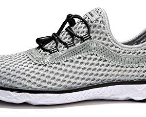 SUOKENI Women's Quick Drying Slip On Water Shoes for Beach or Water Sports Ultralight Walking Shoes LightGray,Size:US 8.5/EU 39