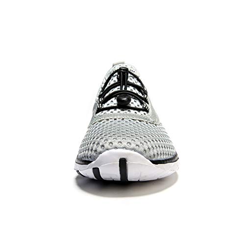 SUOKENI Women's Quick Drying Slip On Water Shoes for Beach or Water Sports Ultralight Walking Shoes LightGray,Size:US 8.5/EU 39