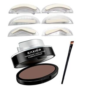 moakxer eyebrow powder,waterproof eyebrow stamp powder seal perfect nature eye brow powder tinting coloring kit delicate shape (301# light brown)