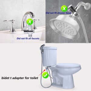 Brass Bidet T Adapter with Shut-Off Valve,3 Way 7/8 or 15/16 and 1/2 or 3/8,Metal T Valve for Bidet,Toilet Tee Connector Diverter Valve