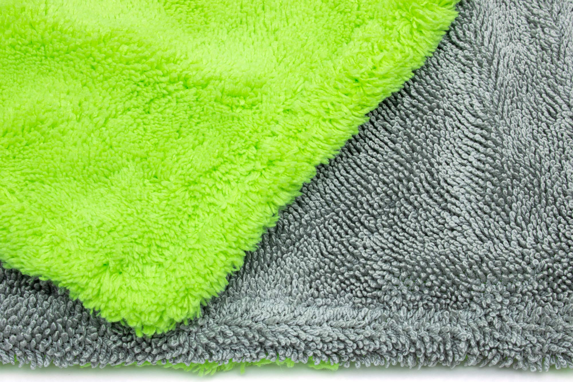 [Amphibian Mini] Dual Side Glass Cleaning Microfiber Towel - One Side Twist, One Side Plush - 8"x8" (Green/Gray)