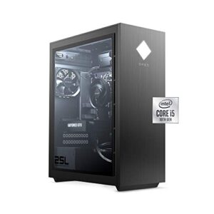 omen 25l gaming desktop pc, nvidia geforce gtx 1660 super, 10th generation intel core i5-10400f processor, hyperx 8 gb ram, 512 gb ssd, windows 10 home (gt12-0020, 2020)