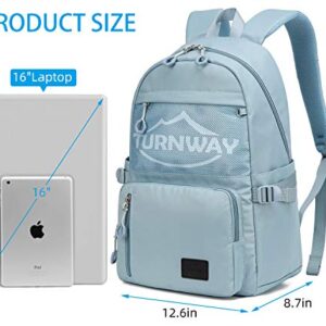 TurnWay Waterproof Lightweight 16” Laptop Backpack/Daypack for Travel, College, Sport, Men and Women