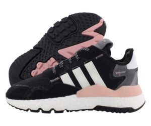 adidas originals nite jogger womens shoes size 9, color: black/pink/white-black