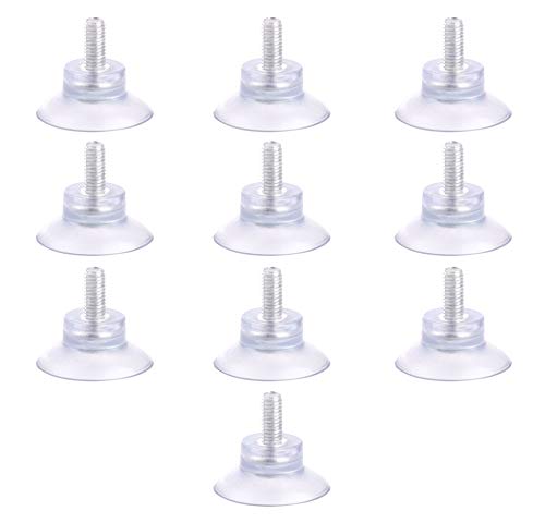 KINMAD 10 Pcs M8x13mm Rubber Strong Suction Cup Screw with 35mm Sucker Hanger Pads for Table Glass Tops