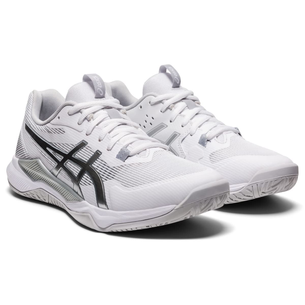 ASICS Women's Gel-Tactic Indoor Sport Shoes, 8.5, White/Pure Silver