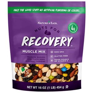 nature's eats nuts for recovery muscle trail mix, oz, assorted, 16 oz