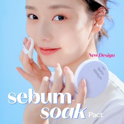 ETUDE Sebum Soak Pact | Facial Oil Control and Soft Skin with this Mineral Powder that Absorbs Sebum for a Matte Face | K-beauty