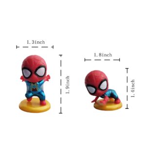 Spiderman Cake Toppers Picks for Kids Birthday Party, Baby Shower Cake Decorations (Spiderman 8pcs)