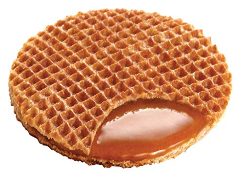 Daelmans Stroopwafel Caramel - The Original Stroopwafels, Toasted Dutch Waffle Cookies w/a Creamy & Buttery Filling, Made In Holland, Individually Wrapped - Caramel Cookie Waffles, 24 Count