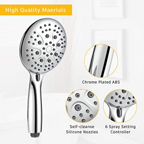 SunCleanse 35 Setting 3-Way Shower Head Combo & Rain Shower Separately or Together, Dual 2 In 1 Shower Head Set 71 Inches Extra Long Shower Hose，Polished Chrome