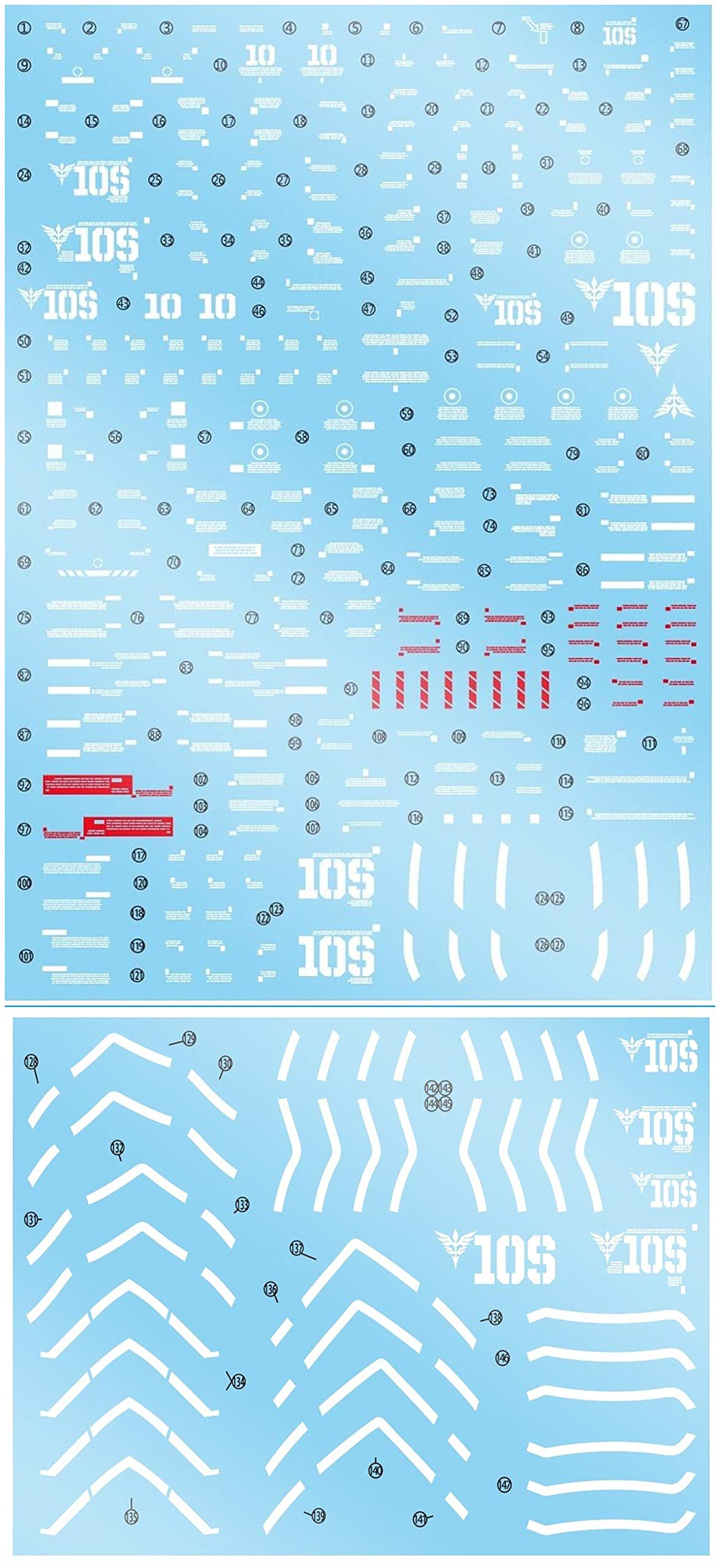 ANSAI Decals Fits Hobby MG 1/100 MSN-06S Sinanju Ver. Ka 2pcs Set DIY Decals