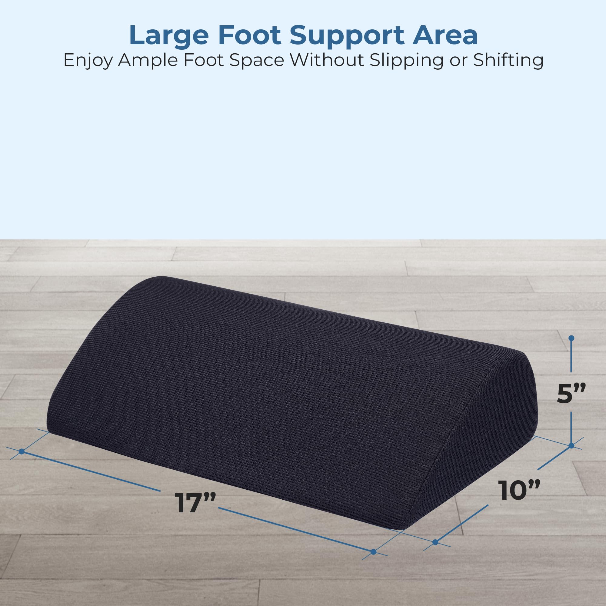 Foot Rest Under Desk Cushion - Teardrop Curve Design - Ergonomic Pad for Extra Leg Support - Breathable Mesh Cover - Non-Slip Bottom - Foot Stool for Home and Office