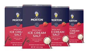 morton ice cream salt, rock salt, 4 pound, tub (pack of 4)